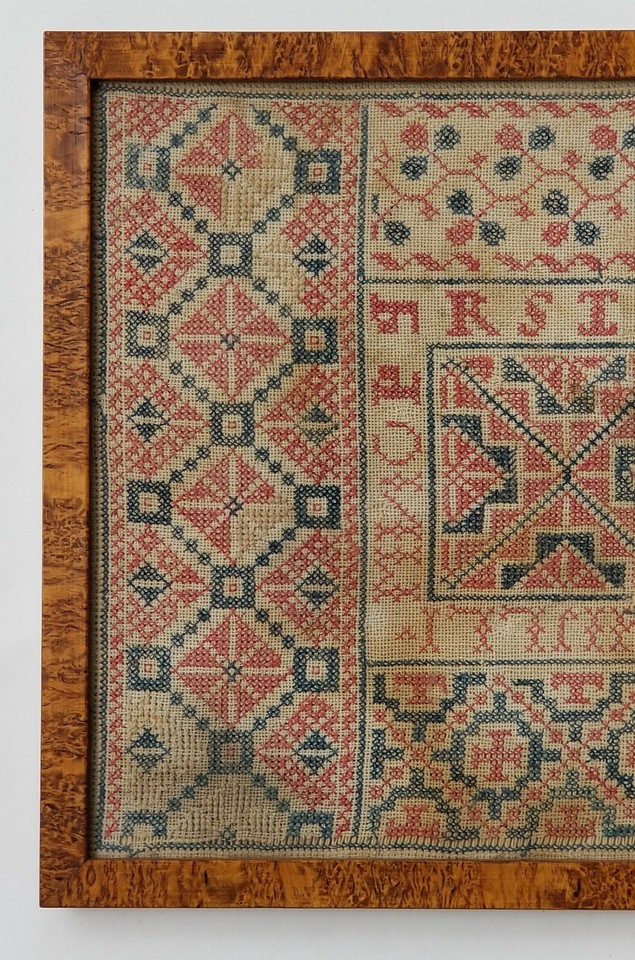 SUPERB 17c. MANNER of ELIZABETH ROBERT STITCHED NEEDLEWORK SAMPLER | eBay