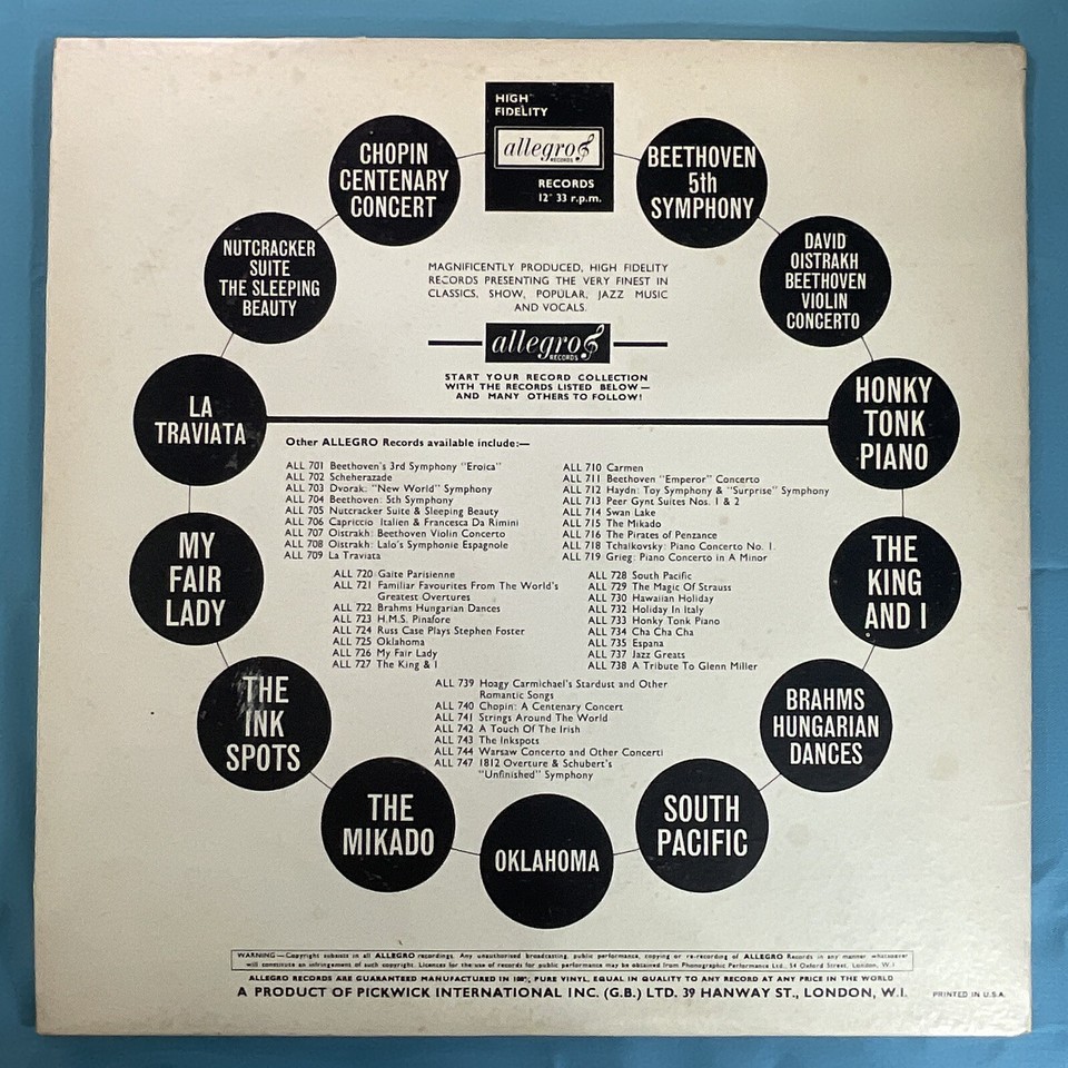 My Fair Lady LP Orchestra Lerner Loewe Goodman Vinyl Cast With Russ ...