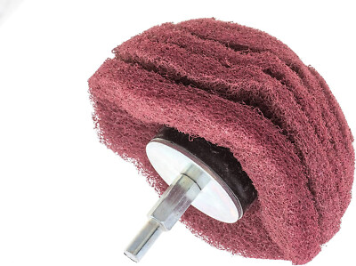 4" Mushroom Abrasive Buff Pad - 1/4" Shank - 240 Grit - @ Below ...