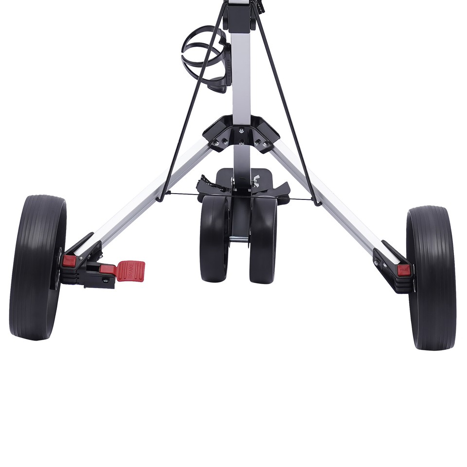 3-Wheel Golf Push Cart Foldable Push Pull Golf Cart Trolley Scorecard ...