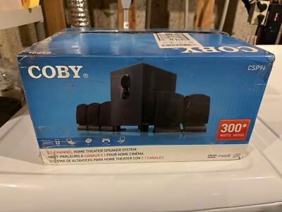 Coby DVD-765 5.1 Channel Home Theater System-300 Watts-Subwoofer + 5 ...