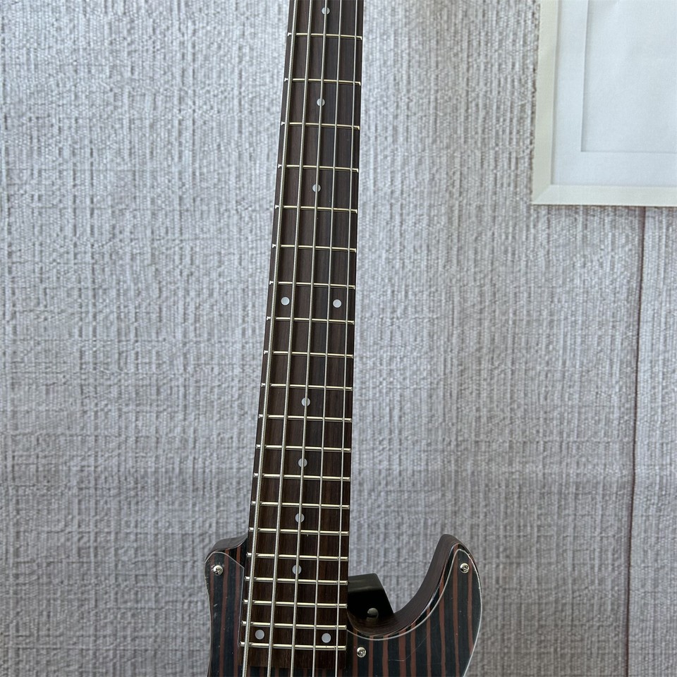 Custom Grey BS Electric Bass Guitar Chrome Parts 5 String 24 Frets ...