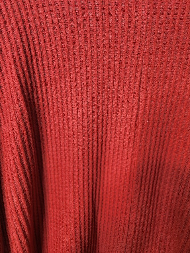 Zenana Red Thermal Crewneck Hi-Low Sweater Women's Waffle Medium M | eBay