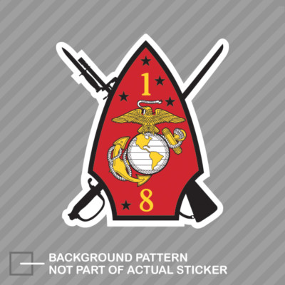 1st Battalion 8th Marine Regiment USMC V2 Sticker Decal Vinyl Marines ...