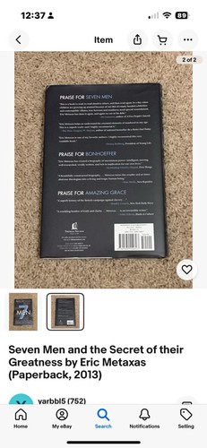 Seven Men and the Secret of their Greatness by Eric Metaxas (Paperback ...