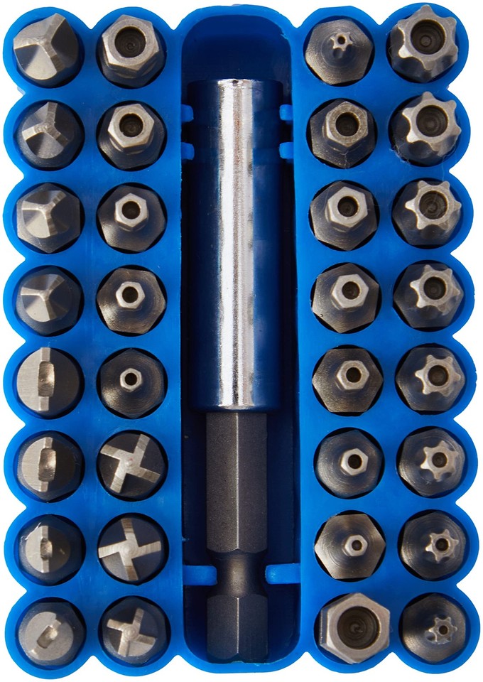 33 Piece Security Bit Set 1/4 Metric Screwdriver Kit 25mm Precision ...