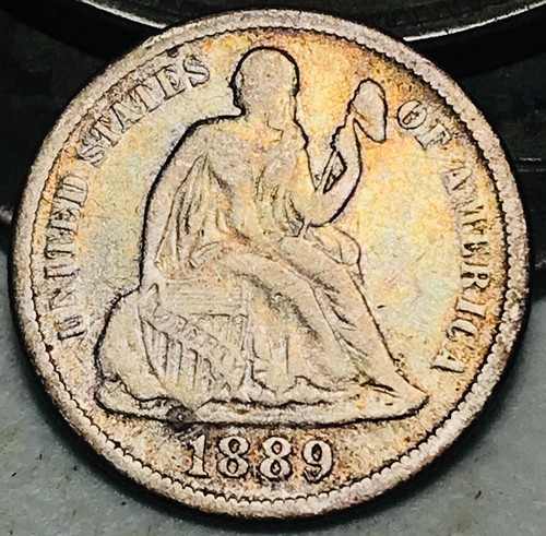 1889 Seated Liberty Dime 10c Ungraded Circulated US Silver Coin CC25632 ...