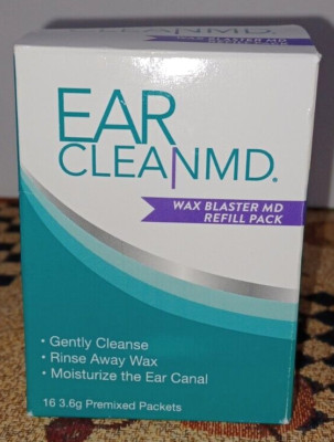 Ear Clean MD Wax Blaster Refill Pack 6 Premixed Powder Packets Gently ...