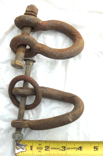 LOT OF 2 & RING, ANTIQUE CLEVIS FOR FARM IMPLEMENTS HEAVY DUTY FARM ...