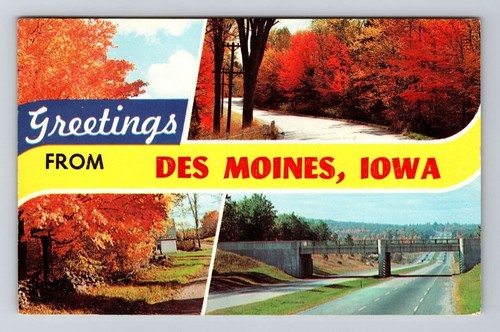 Des Moines IA-Iowa, Greetings, Fall Scenery, c1967, Vintage Postcard | eBay