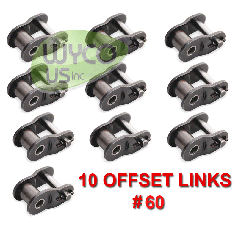 10 CONNECTING OFFSET LINKS #60 FOR ROLLER CHAIN #60, 0.75" PITCH, FARM ...