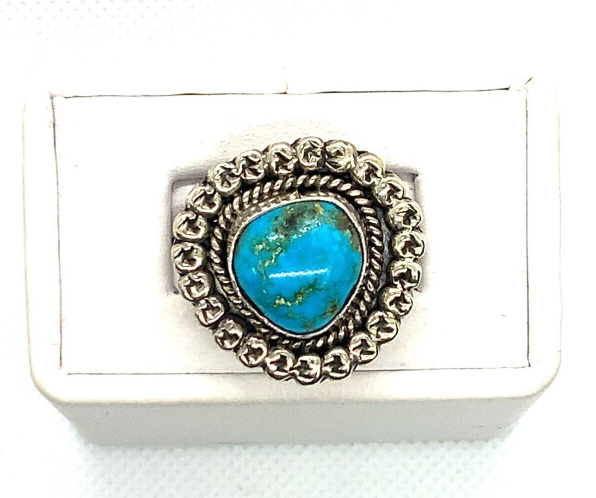 Vintage Navajo Handmade Turquoise Ring, Sterling Silv… - Gem