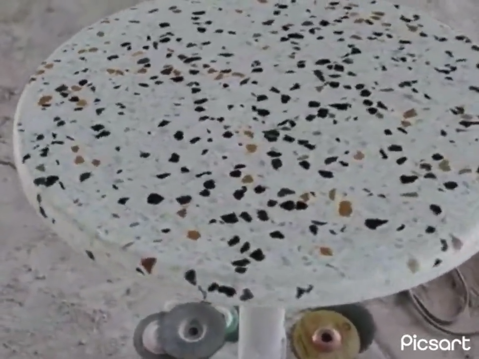 White Terrazzo Table Top for restaurants, gardens, balcony, round terrazzo table | eBay