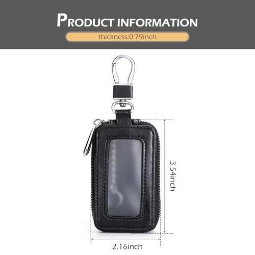 Car Key Fob Cover, PU Leather Key Fob Holder Case, Zipper Key Coin ...
