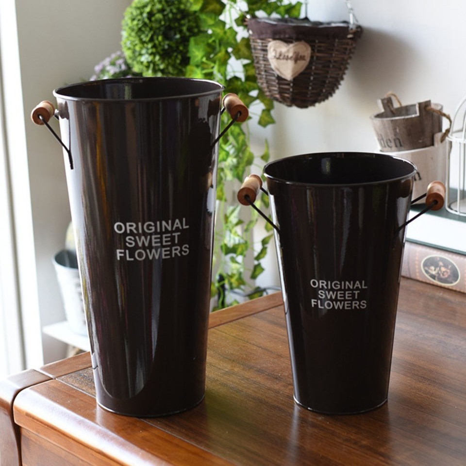 Small Flower Bucket Metal Buckets for Flowers Farmhouse Jug Vase | eBay ...