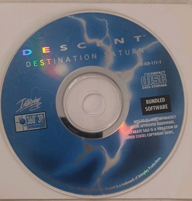 Descent Destination Saturn PC CD-ROM Disc Only - May Need Buffed | eBay