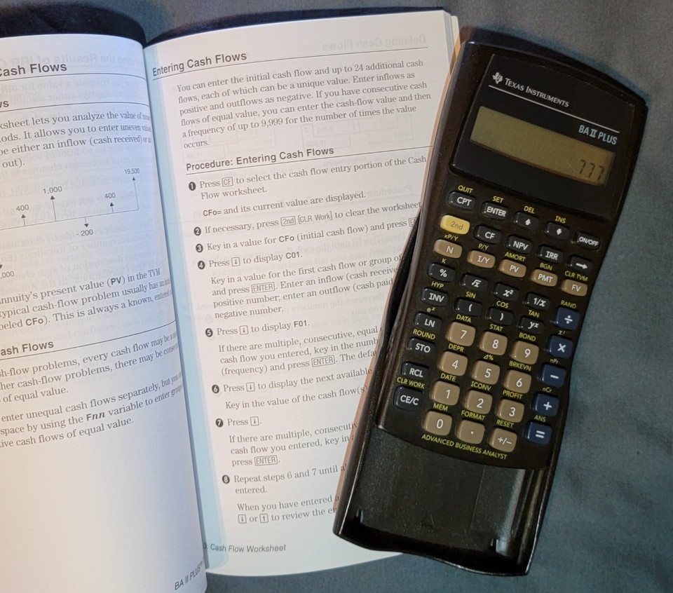 Texas Instruments BA II Plus Financial Calculator + Cover & Manual ...