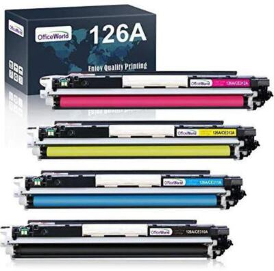 4 TONERS HP CE310 CE311 CE312 CE313 126A COMPATIBLES NOIR + COULEUR ...