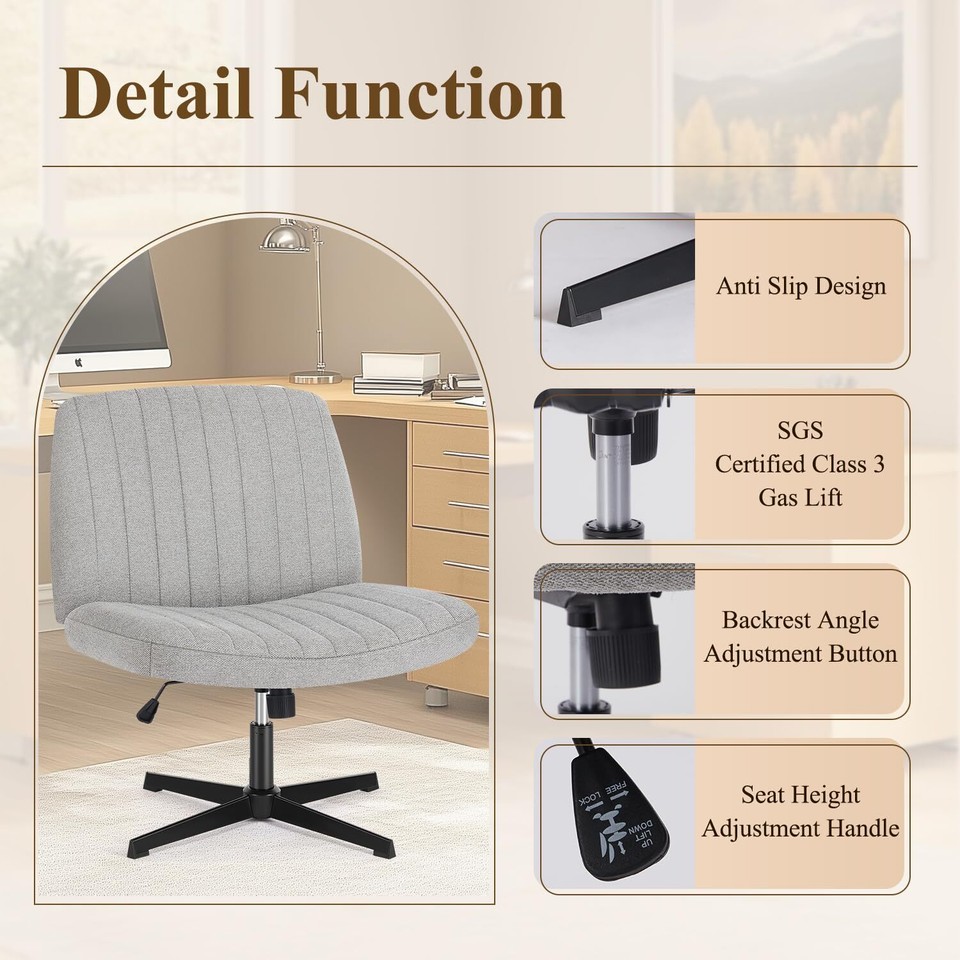 Criss Cross Legged Chair Height Adjustable Chair for Home Officee Grey ...