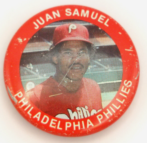 Juan Samuel Philadelphia Phillies Vintage Pin Button Pinback | eBay