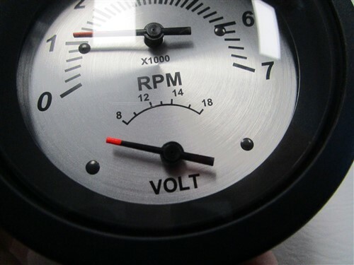 TELEFLEX 69926 MULTIFUNCTION TACHOMETER / VOLT METER GAUGE SILVER FACE ...