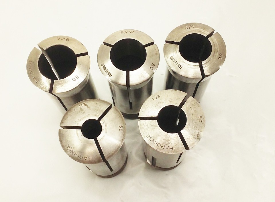 Hardinge 5C round collet set lot 7/8" 3/4" 5/8" 7/16" 27/32" USA | eBay