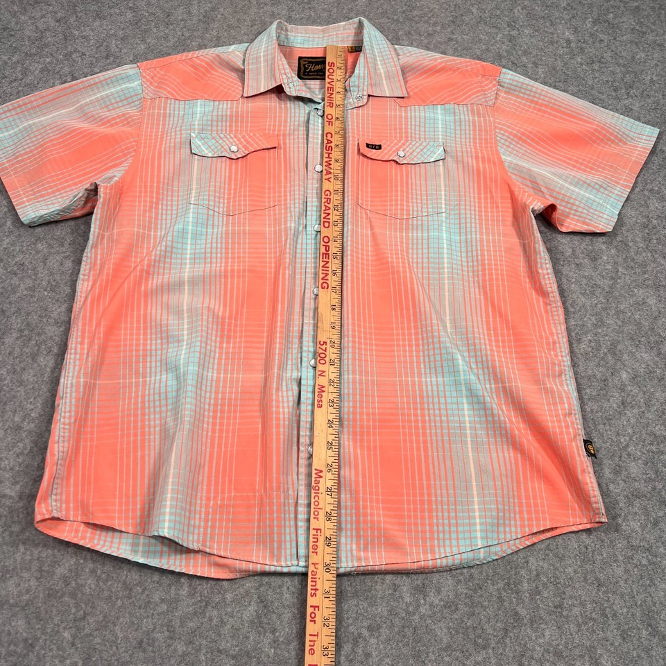 Howler Bros Brothers Orange Pearl Snap H Bar B Short Sleeve Shirt Men's ...