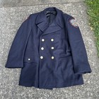 Vintage New York Police Peacoat Jacket NYPD Wool Reefer Choker Plaid ...