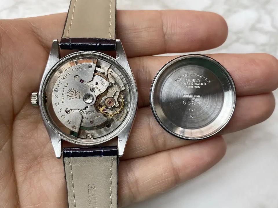Vintage Rolex Oyster Perpetual Ref 6569 Automatic Blue Plate | eBay
