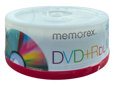 25-pk Memorex Dual Layer DVD+R - Double Layer, 8X, 8.5GB, 240 mins | eBay