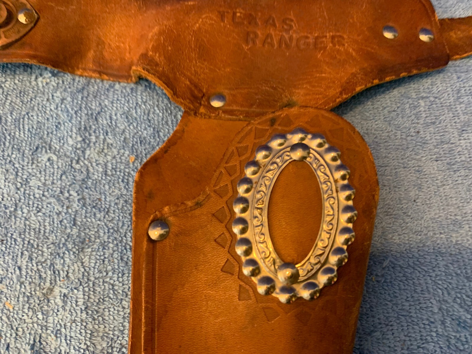 Texas Rangers Toy Leather Belt Twin Gun Holsters SOME MINOR DAMAGE ...