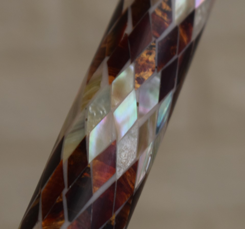 Handmade 38" Mother of Pearl Inlaid Ebony Wood Walking Stick Cane ...