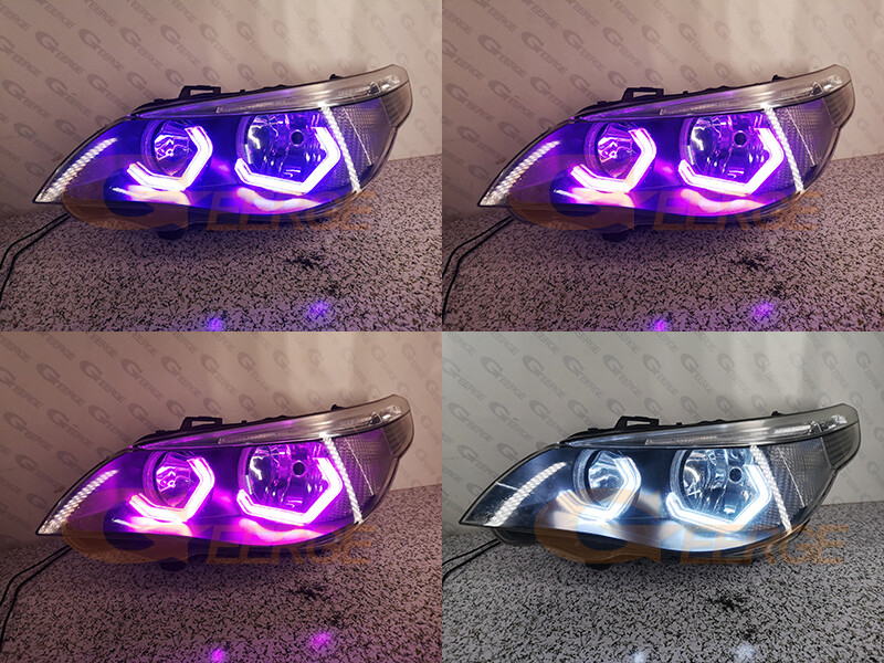 For BMW E60 E61 Concept M4 Iconic Style Dynamic RGB LED Angel Eyes Halo ...