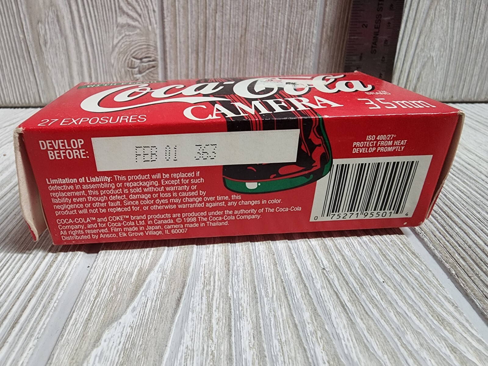 1998+Vintage+Coca+Cola+Disposable+Indoor%2Foutdoor+35+Mm+Camera+With ...