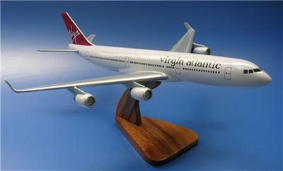 A-340 White Virgin Atlantic Airbus Airplane Mahogany Wood Model Large ...