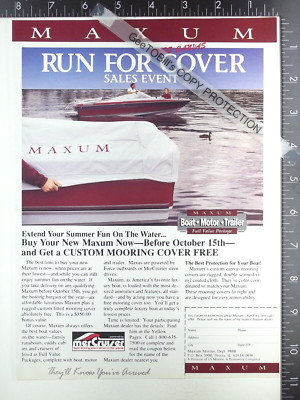 1988 ADVERTISING for Maxum 1700 2000 SR boat motor yacht 1989 cover | eBay