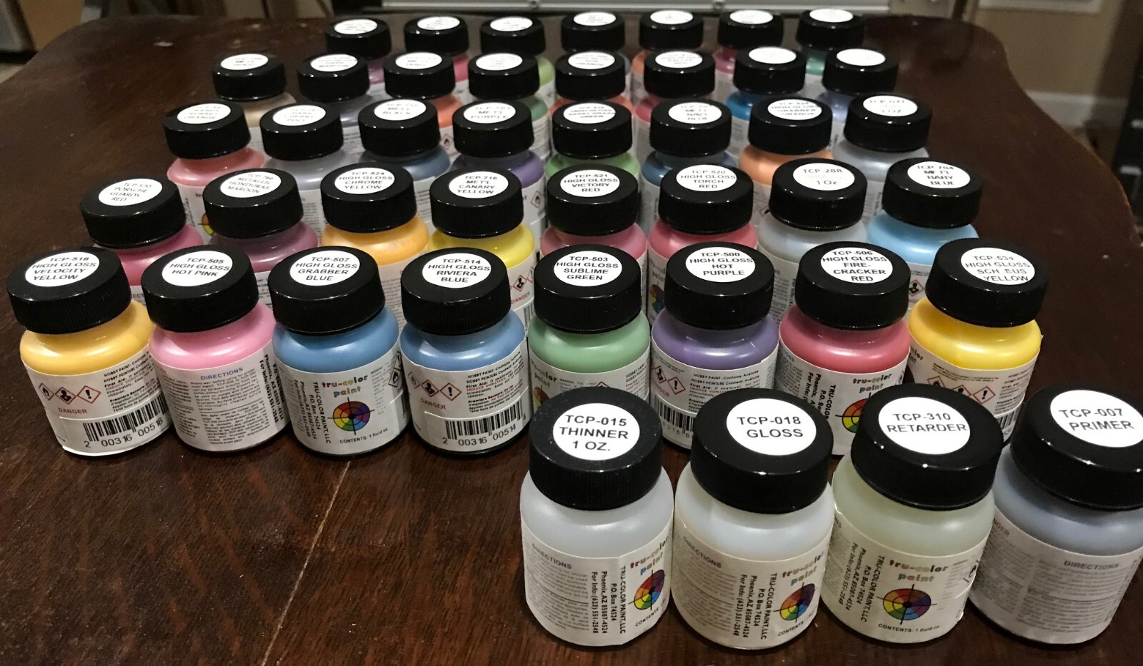 Tru-Color Car Model Paint Colors, Primer, Thinner, Clear, Kandy ...