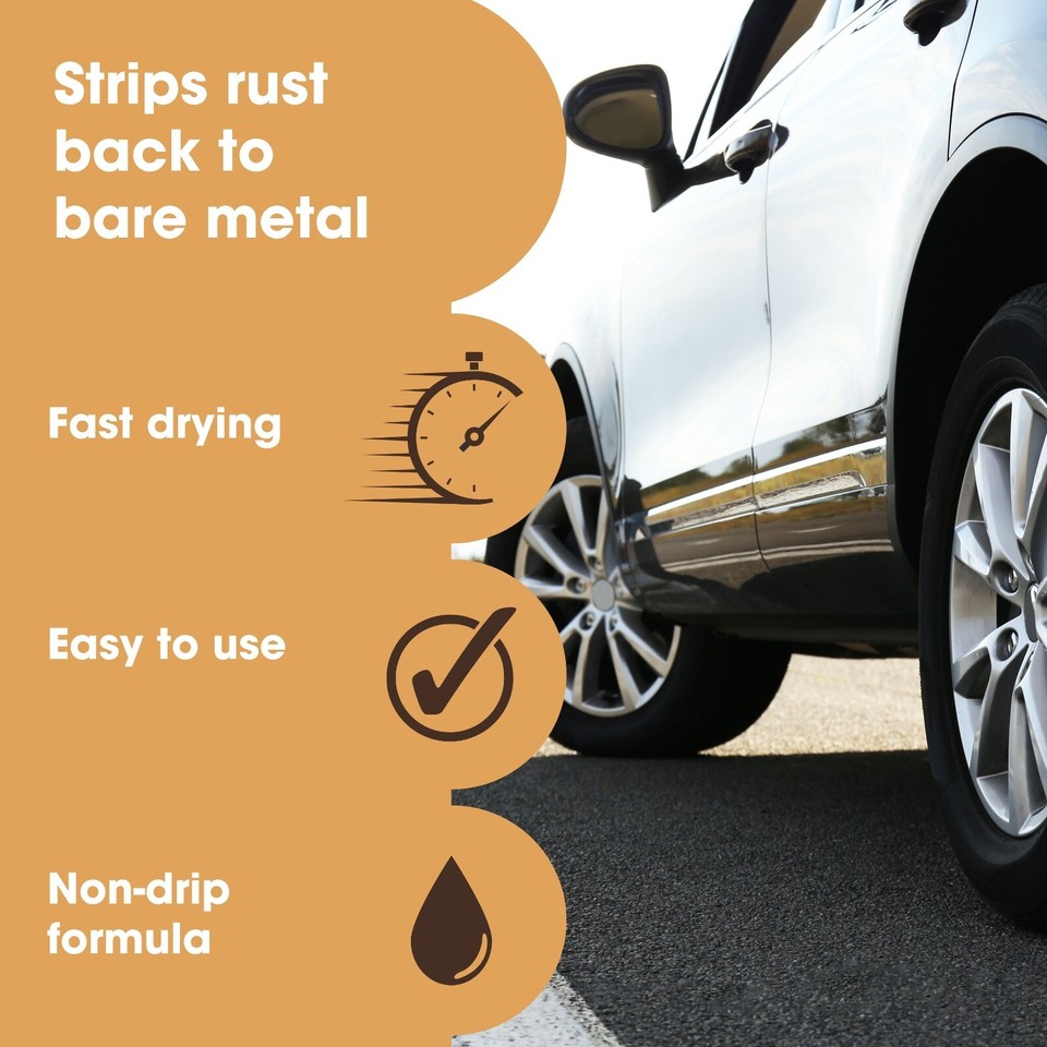 Rust Remover for Metal 250ml - Fast Acting - Non-Drip Rust Remover Gel ...