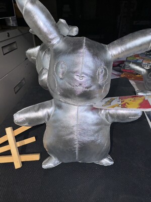 Pokemon Pikachu 25th Anniversary Celebration 8"Silver Metallic Plush ...