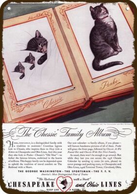 1937 CHESSIE & PEAKE Cats CHESAPEAKE OHIO Railroad DECORATIVE REPLICA ...