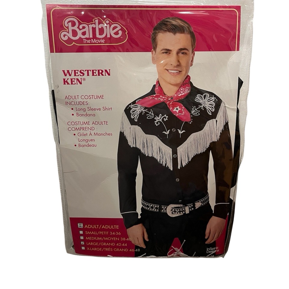 Barbie Movie Western Ken Cowboy Halloween Costume Fringe Shirt Bandana ...