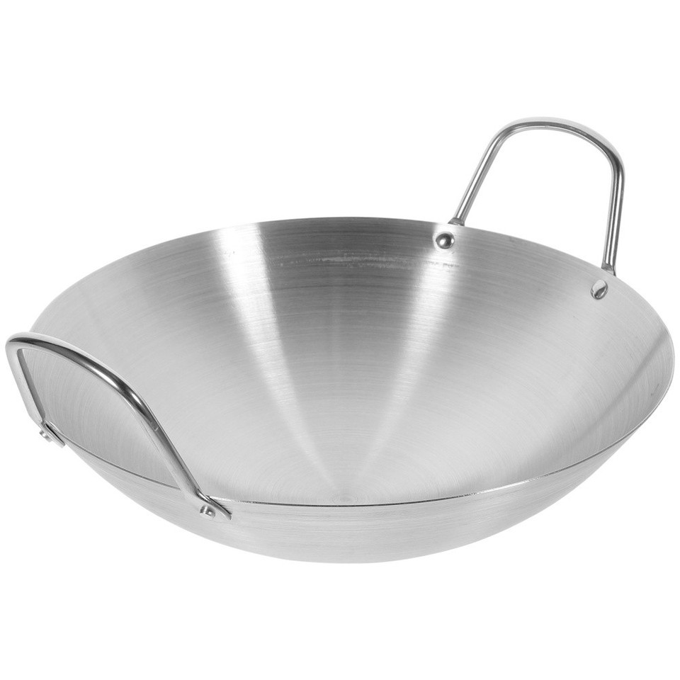 Stainless Steel Wok Round Bottom Wok Large Fry Pan Large Capacity Pan ...