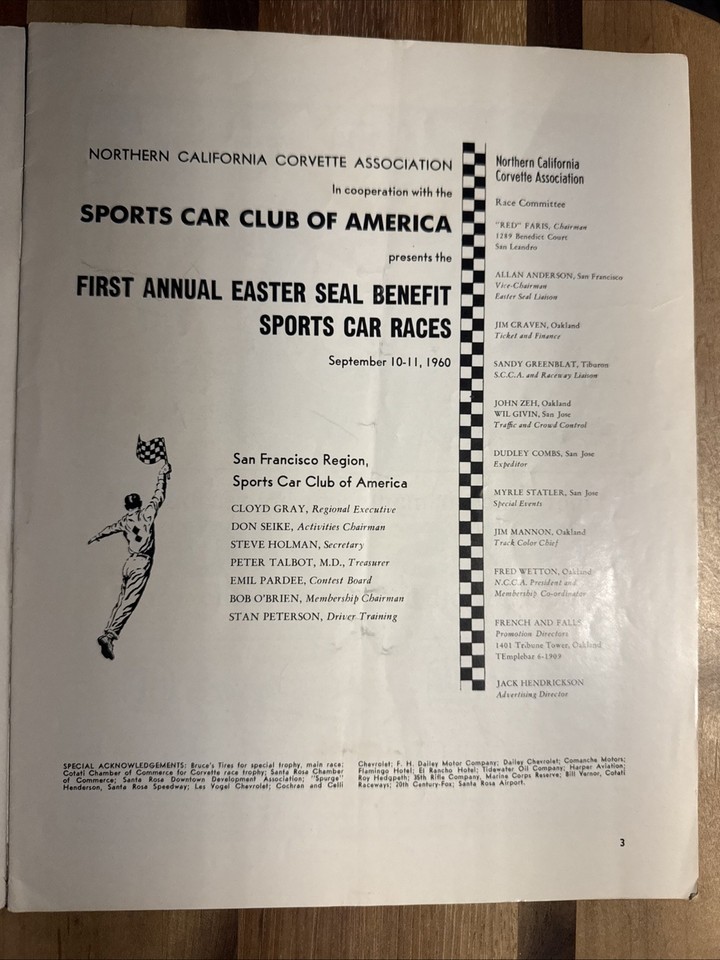 1960 Sports Car Race Program, Cotati Raceways, CA, Jayne Mansfield ...