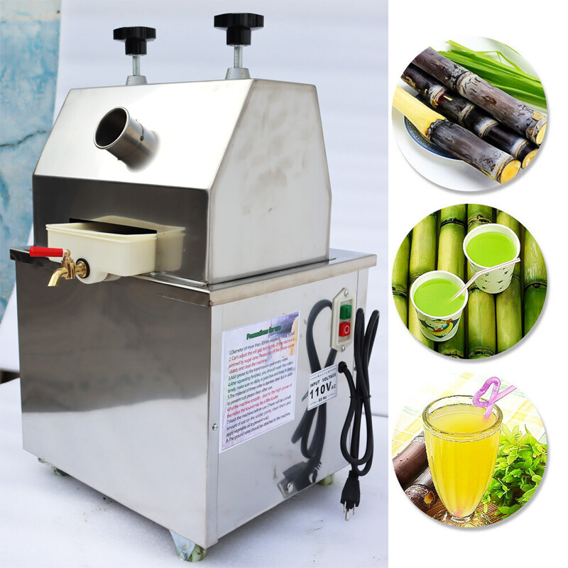 110V Electric Sugar Cane Ginger Juice Extractor Press Machine Stainless ...
