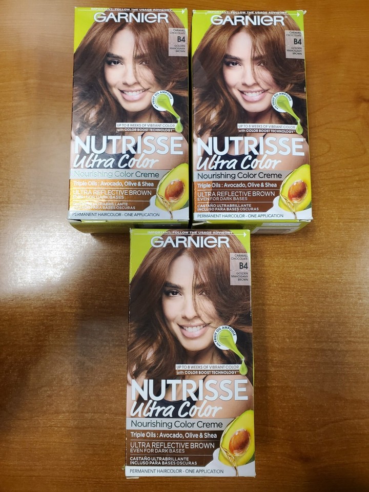 3 Boxes: Garnier Nutrisse Ultra Nourishing Permanent Hair Color *CHOOSE ...