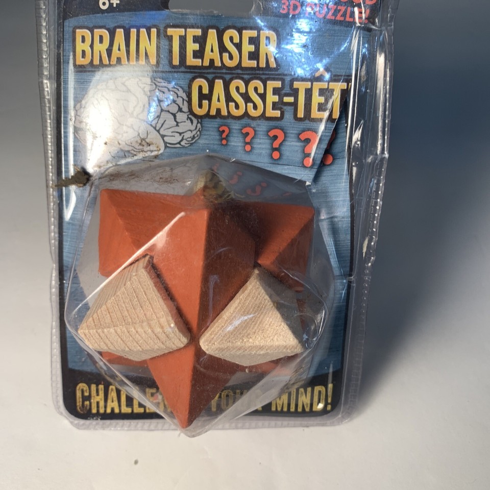 Brain Teaser Casse-tete Mind-challenging Real Wood 3d Wooden Puzzle NEW ...