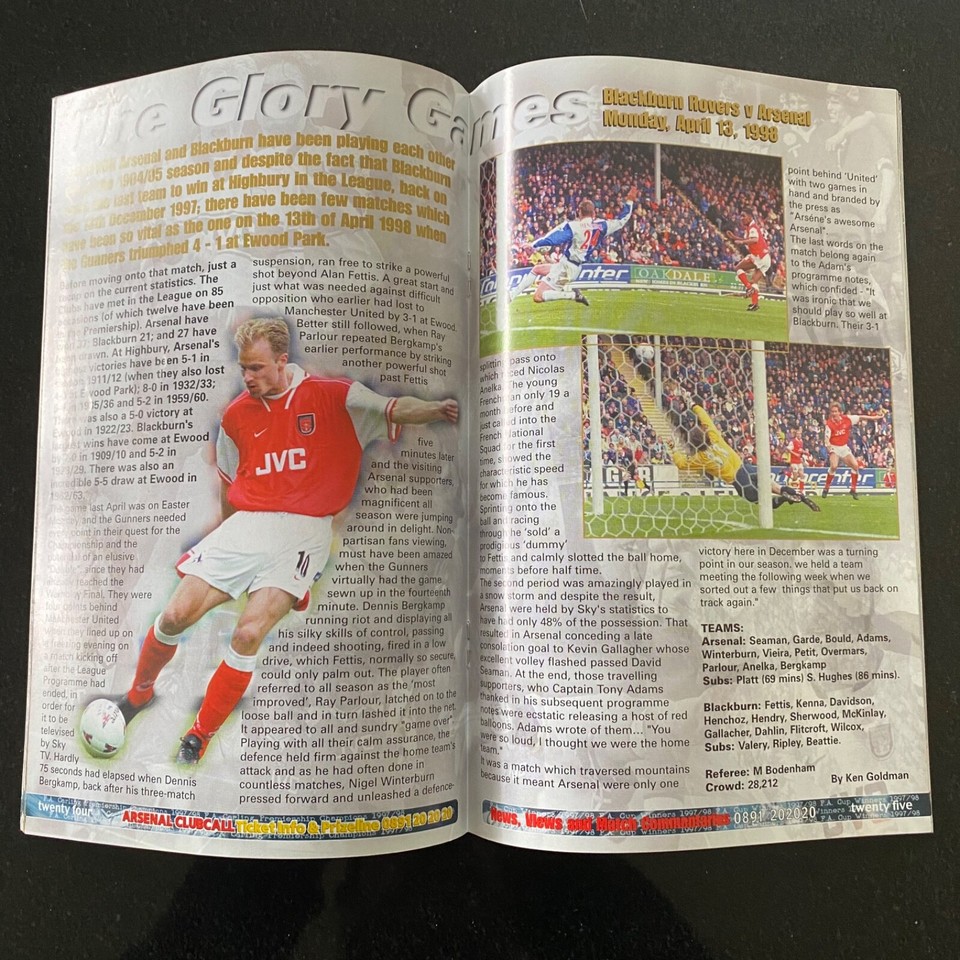 ARSENAL Football Programmes YOU CHOOSE 1993 96 97 98 99 2000 01 02 05 ...
