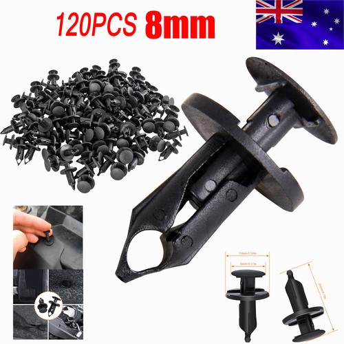 8MM Bumper Clips Auto Car Hole Plastic Rivets Fastener Fender Push 120X ...