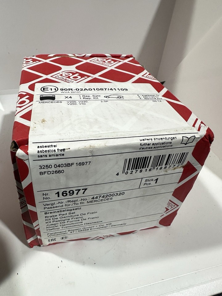 Brake Pads Set Rear 16977 Febi A4474200120 A4474200320 4474200120 ...