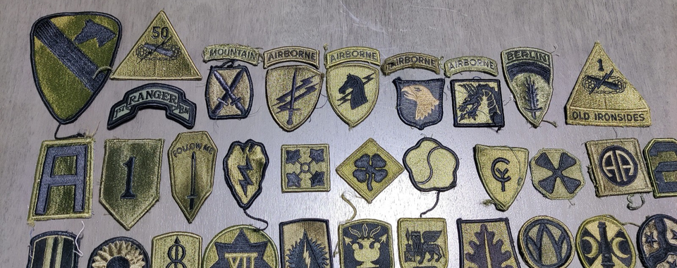 Genuine US Army Unit Patches Subdued - Lot of 97 original patches and ...